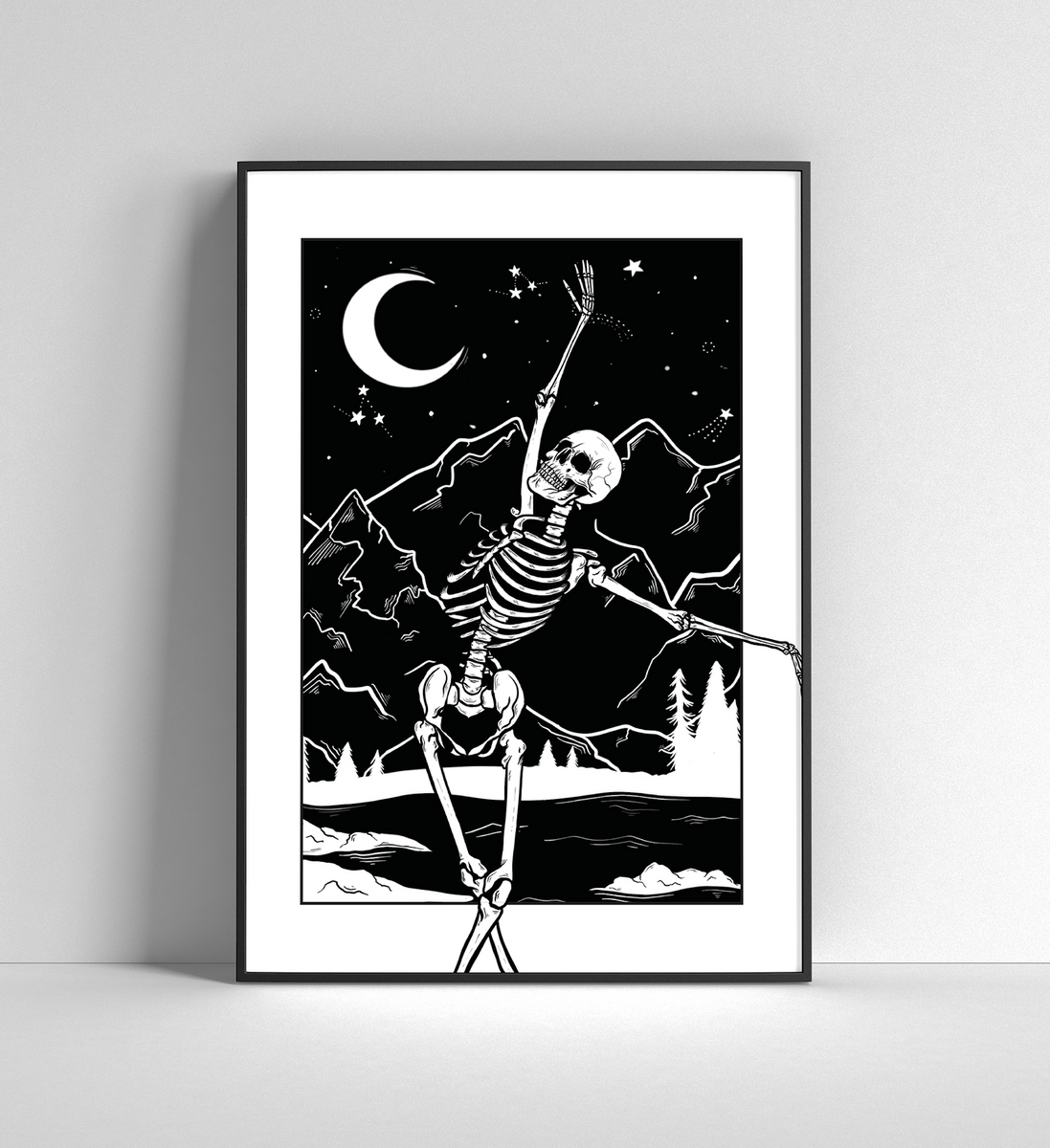 A4 Dancing Skeleton print – Savannah's Woodcuts